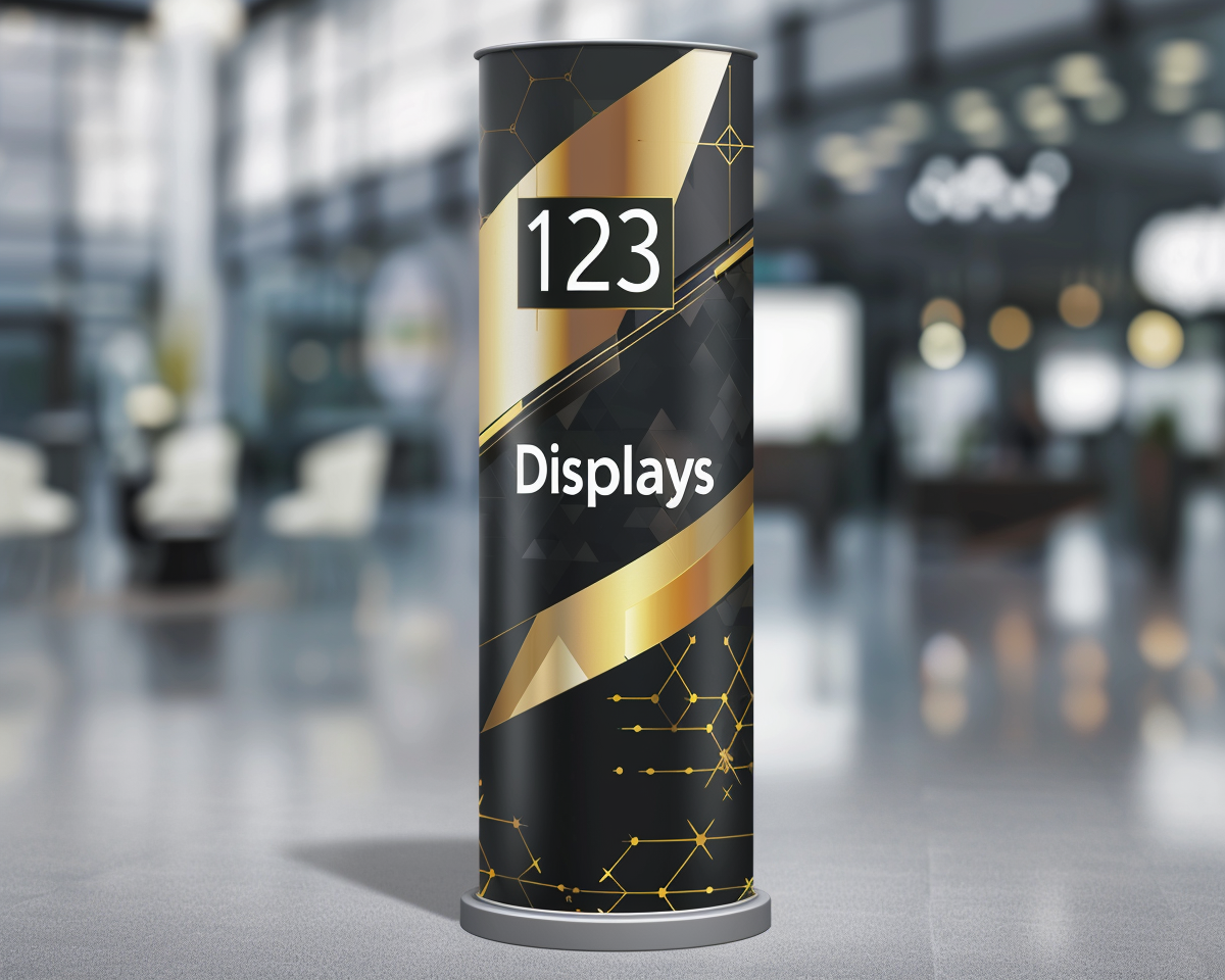 Cylinder Tower Displays | Fabric & LED Towers for Trade Shows – 123Displays