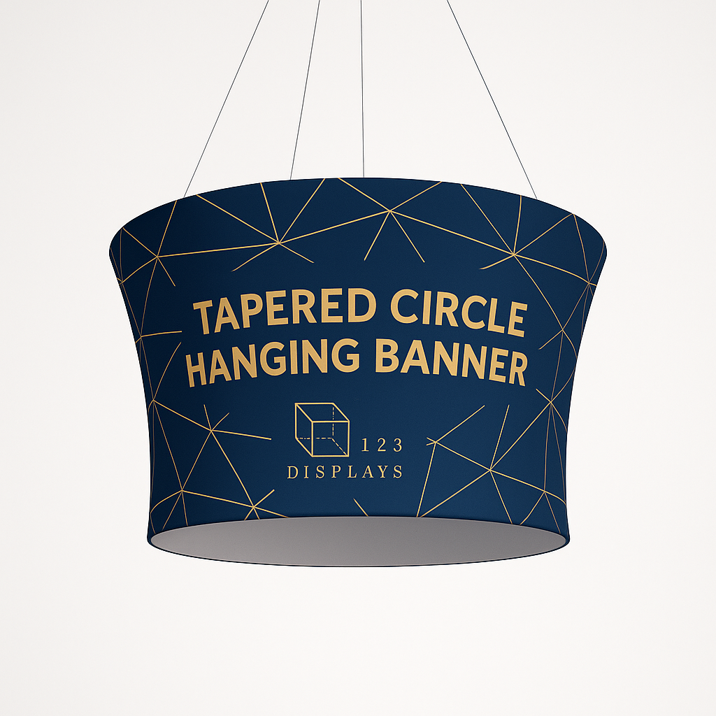 Tapered Circle Hanging Banners Trade Shows - Modern | 123Displays