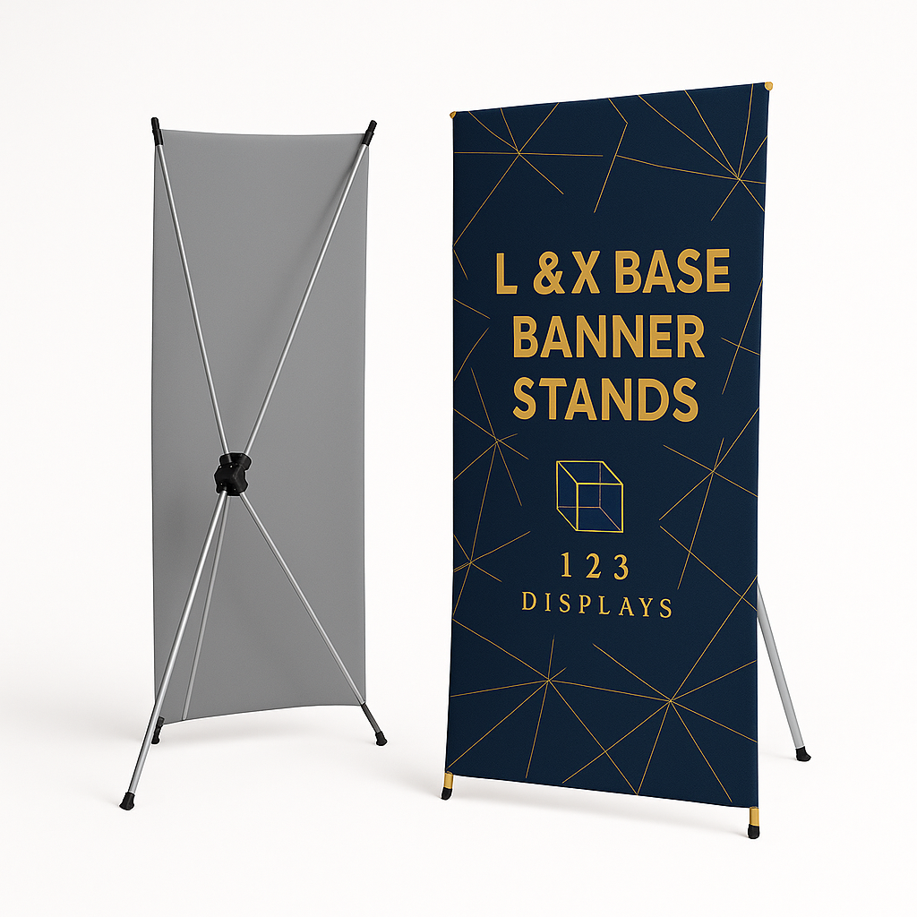 L & X Base Banner Stands | Lightweight Portable Displays – 123Displays