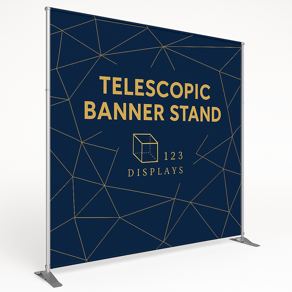 Telescopic Banner Stand | High-Impact Event Display 🌟 – 123Displays