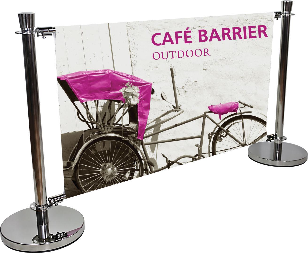Cafe Barrier Indoor/Outdoor Banner Stand System (Graphic Package ...