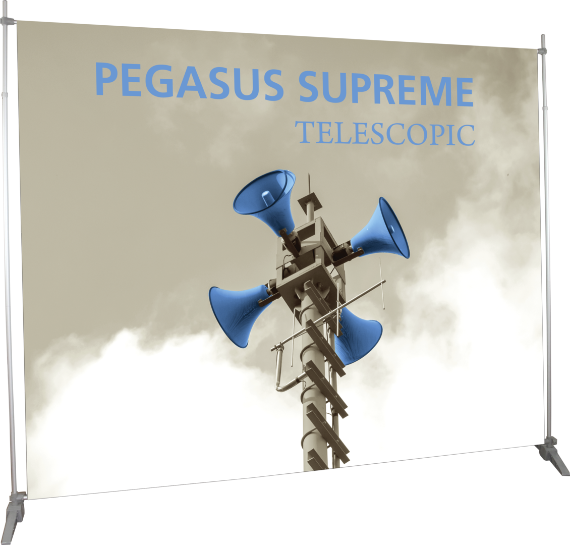 10ft x 10ft Pegasus Supreme Telescopic Banner Stand (Vinyl Graphic Pac ...